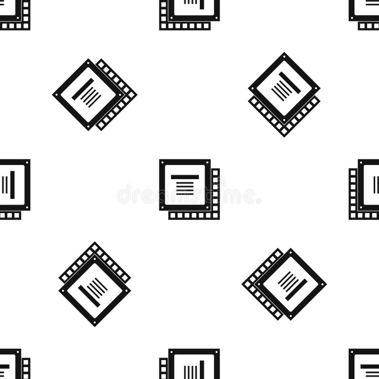 Computer CPU Processor Chip Pattern Seamless Black Stock Vector - Illustration of binary ...