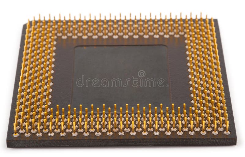 Computer CPU Processor Chip Stock Photo - Image of silicone, damaged ...