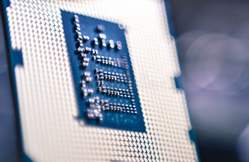Computer CPU Processor Micro Chip Close Up in Details Stock Image ...