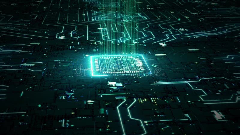 Computer CPU and Technology Chip Background Stock Video - Video of ...