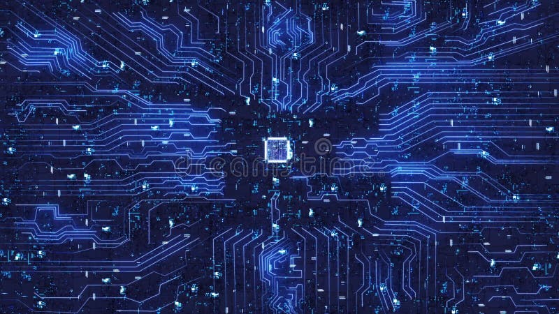 Computer CPU and Technology Chip Background Stock Video - Video of ...