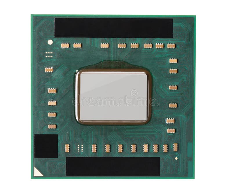 CPU Microprocessor Isolated on White Stock Image - Image of bytes ...