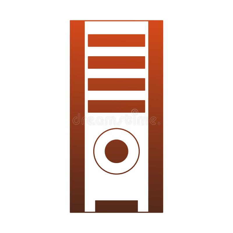 Computer Cpu Tower in Black and White Stock Vector - Illustration of ...