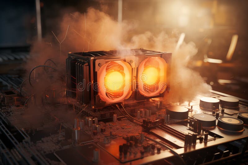 Computer CPU Under Stress Test, Emphasizing Thermal Performance ...