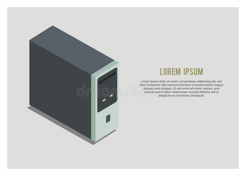 Computer CPU Unit. Simple Flat Illustration Stock Vector - Illustration ...