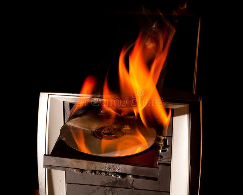 Computer burning stock image. Image of critical, fire - 19946151
