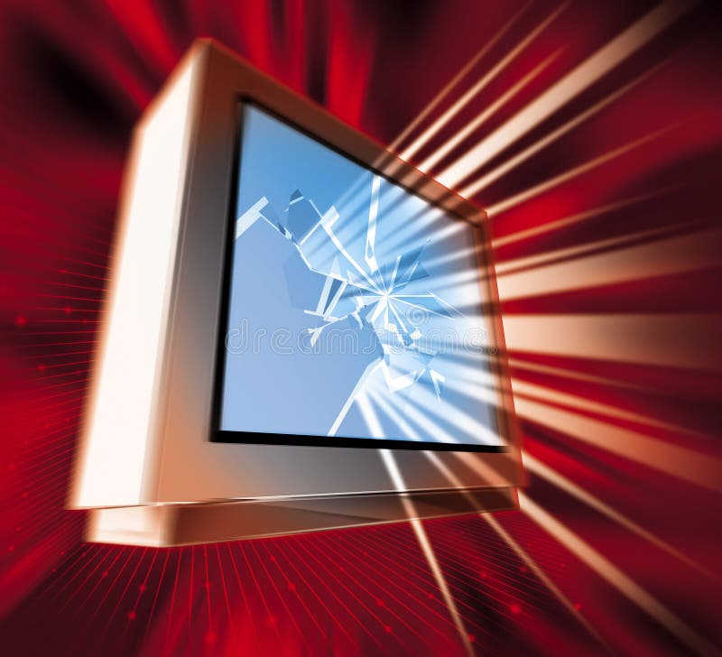 Computer Smashed Screen Stock Illustrations – 121 Computer Smashed ...