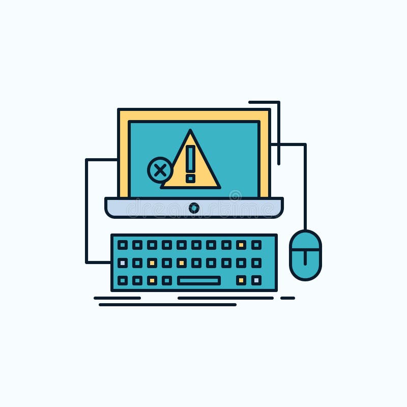 Error Sign On A Computer Monitor Icon Digital Green Stock Vector ...