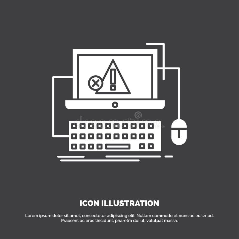 Computer, Crash, Error, Failure, System Icon. Glyph Vector Symbol for ...