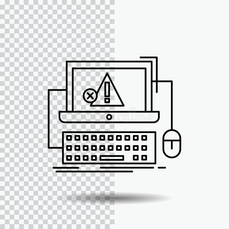Computer, Crash, Error, Failure, System Line Icon on Transparent ...