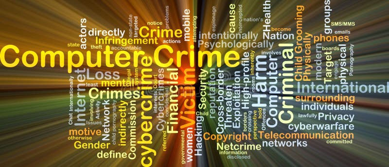 Computer Crime Background Concept Glowing Stock Illustration ...