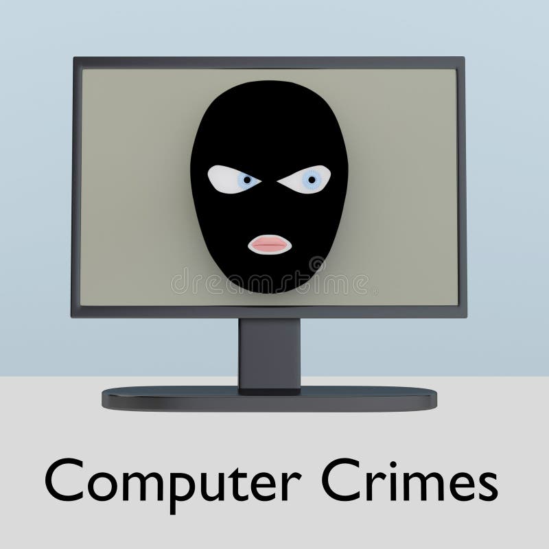 Computer Crimes concept stock illustration. Illustration of computer ...
