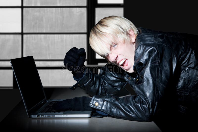 Computer Criminal stock image. Image of keyboard, jacket - 11626319