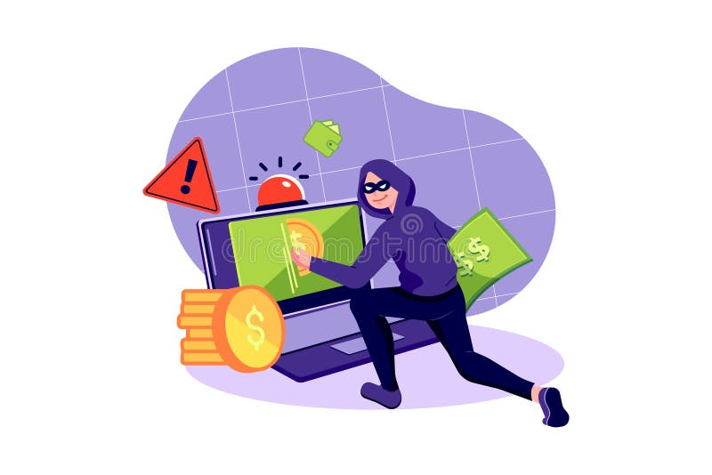 Computer Spyware Attack Illustration Concept. Can Use for Web Banner ...