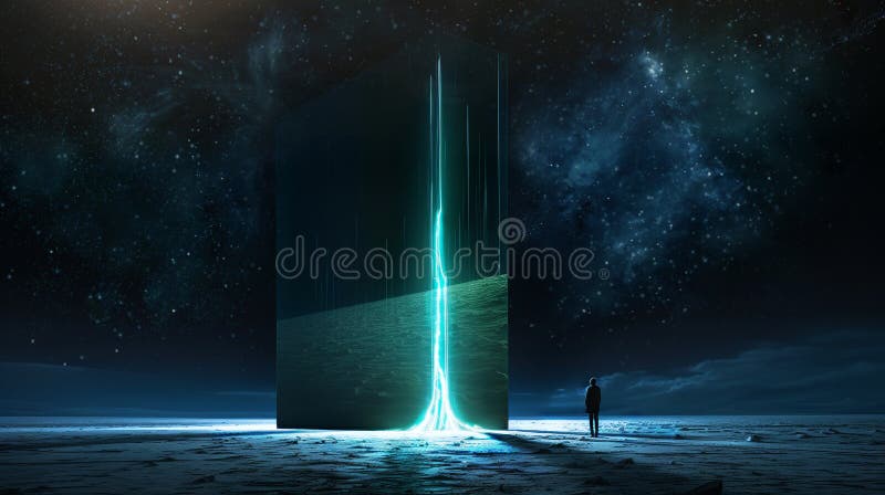 Computer Cube with Silhoutte of Person, Concept of Uncertainty in ...