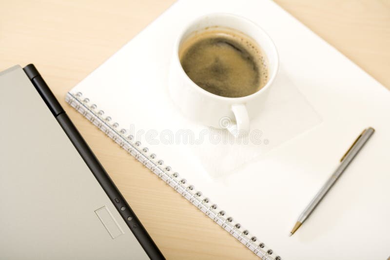 Computer with a Cup of Coffee Stock Image - Image of monitor, interior ...