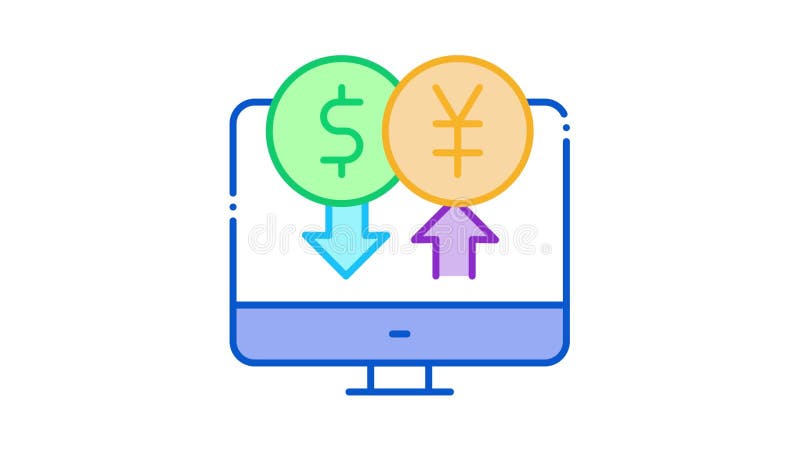 Computer Currency Exchange Icon Animation Stock Footage - Video of wifi ...