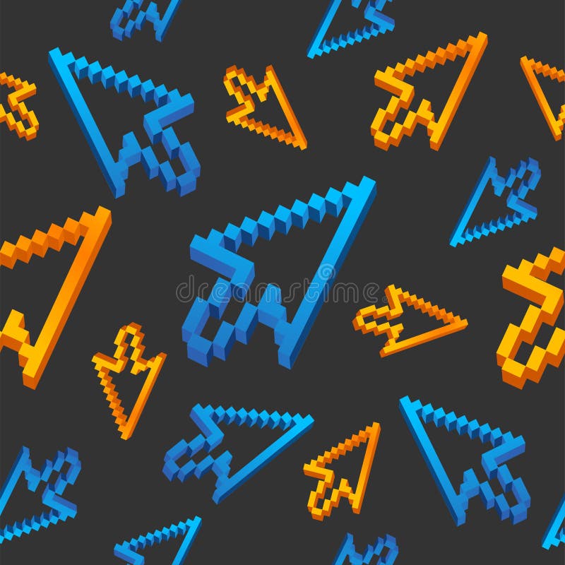 Computer Cursor Pattern, Simple Style Stock Vector - Illustration of ...