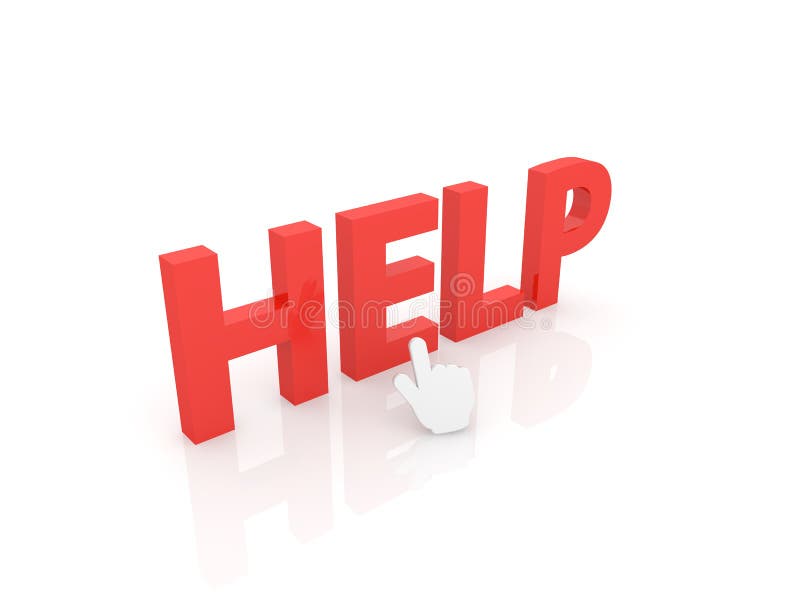 Computer Cursor Clicks on the Inscription Help. Stock Illustration ...