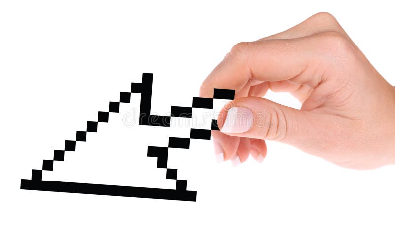 Computer cursor in hand stock illustration. Illustration of cursor ...