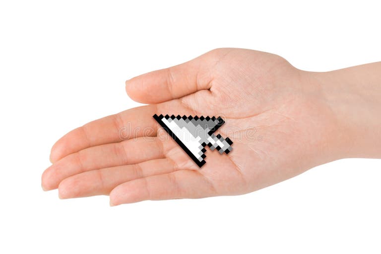 Computer cursor in hand stock photo. Image of abstract - 13488348
