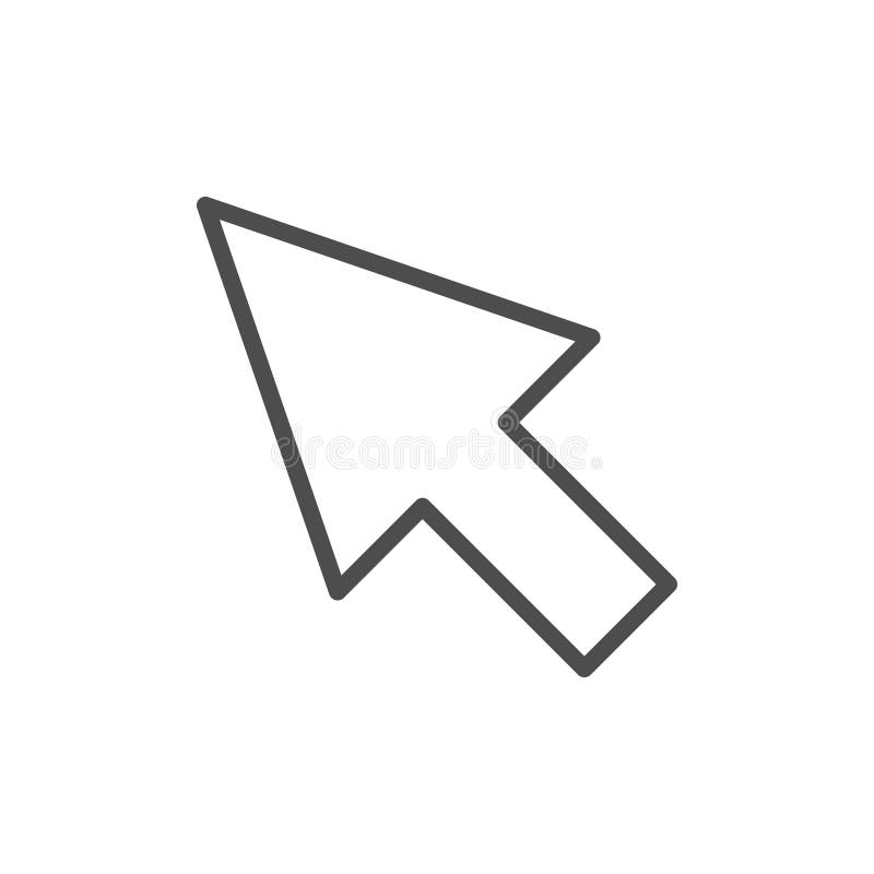Computer Mouse Line Outline Icon Stock Vector - Illustration of point ...
