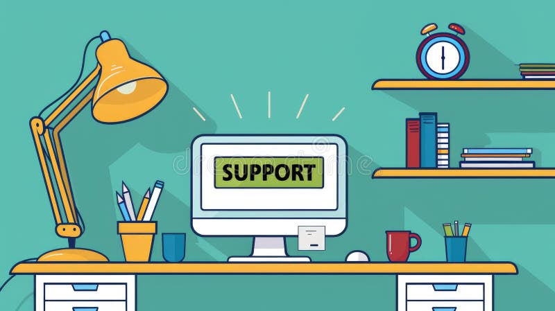 Computer Customer Support in Office AI Generated Stock Illustration ...