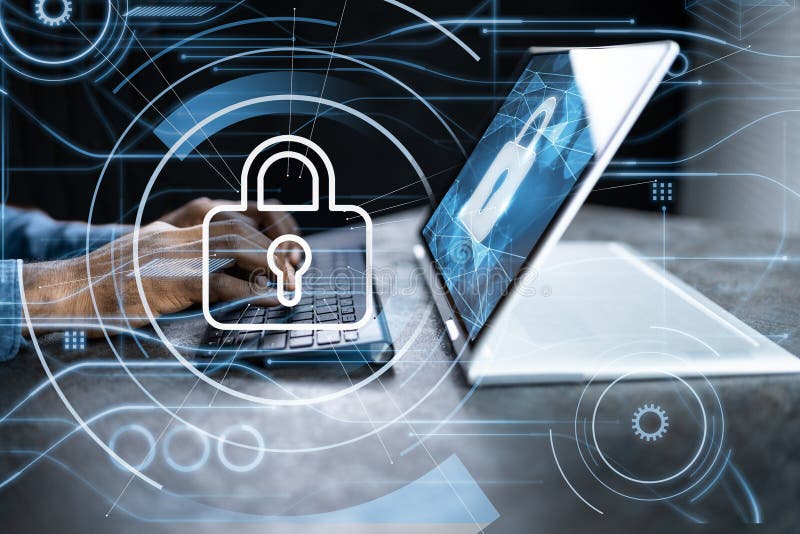 Computer Cyber Security stock photo. Image of digital - 254009720