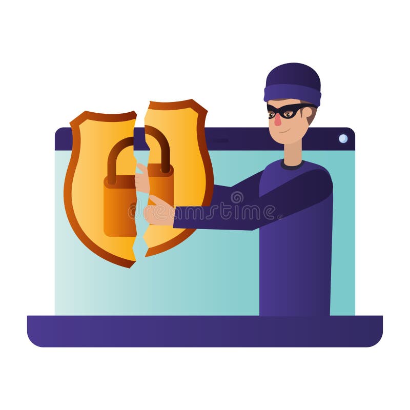 Hacker Stealing Information Avatar Character Stock Vector ...