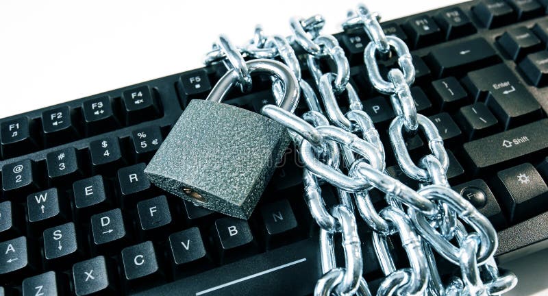 Computer Cybersecurity Concept with Chain and Padlock Stock Photo ...