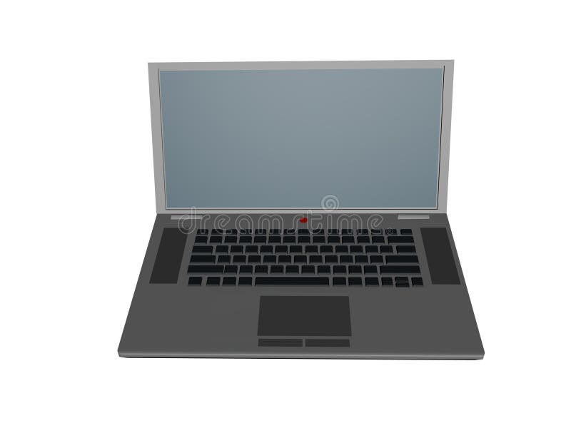 Computer 3d front view stock illustration. Illustration of working ...