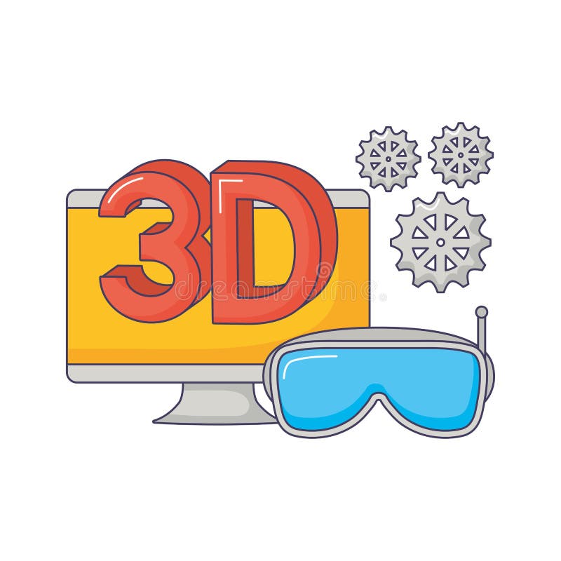 Computer 3d Goggles Reality Virtual Stock Illustration - Illustration ...