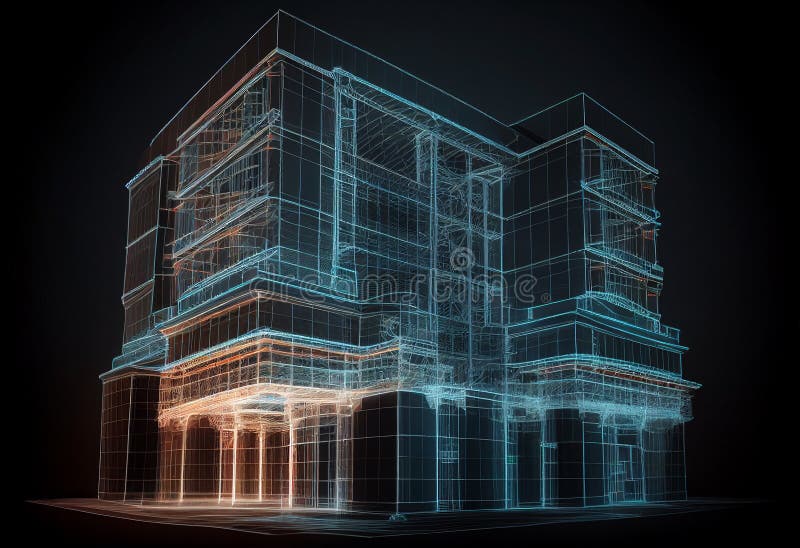 Computer 3D Model of a Multi-storey Building in the Design Department ...