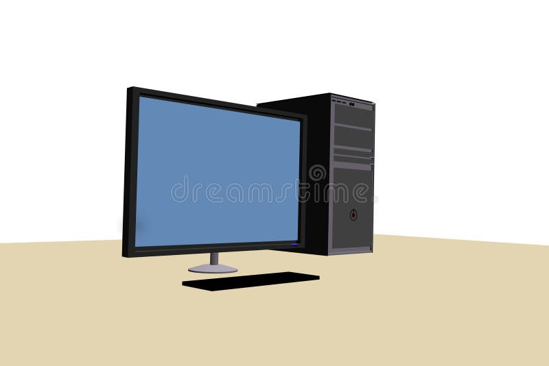 Computer 3d Nella Vista Laterale Illustrazione di Stock - Illustrazione ...