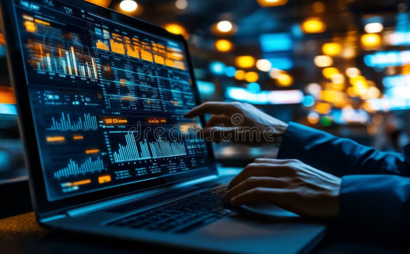 A Computer and Dashboard are Utilized by an Analyst for Conducting ...