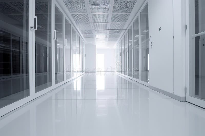 Computer Data Center Room Facility with Server Racks. Storage Solutions ...