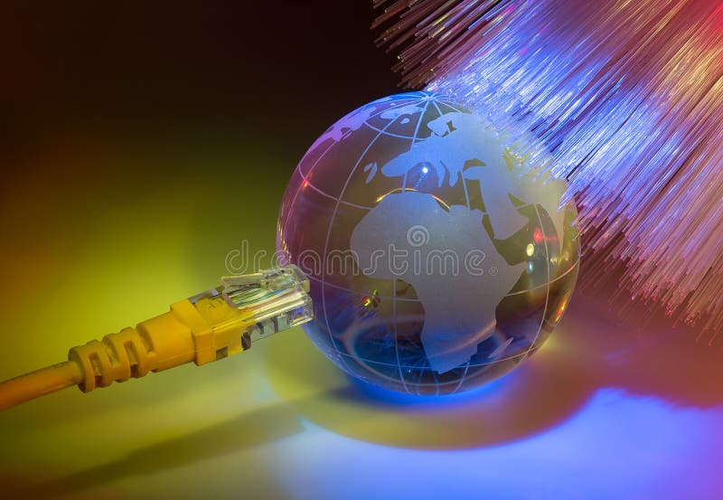Computer Data Concept with Earth Globe Stock Image - Image of future ...