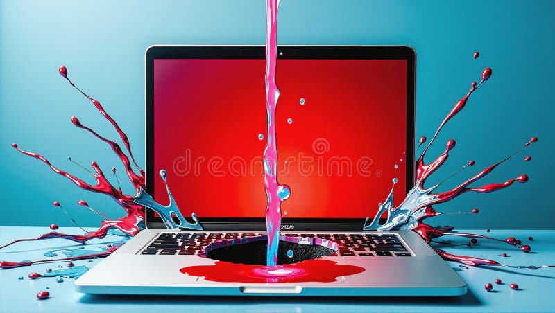 A Computer with Data Flowing Out, Symbolizing DATA BREACH: Unauthorized ...