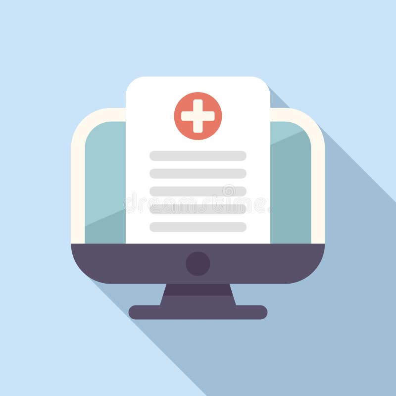 Computer Data Icon Flat Vector. Test Lab Stock Illustration ...