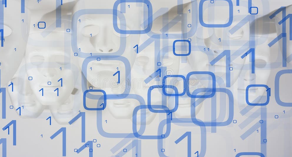 Computer Data Mask Background Stock Illustration - Illustration of ...