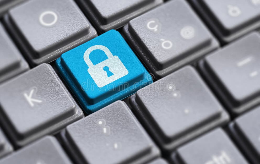 Computer Data and Online Security Padlock Icon Pc Key Concept Stock Photo - Image of data ...