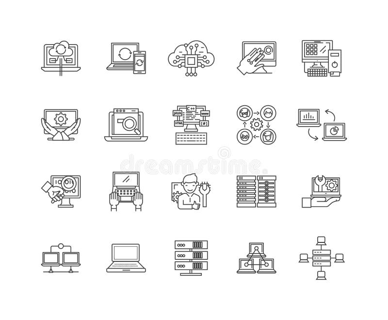 Data Center Line Icon Concept. Data Center Flat Vector Symbol, Sign ...