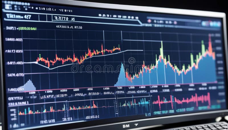 Computer Data Screen Graph Graphs Presentation Displaying Closeup and Suitable Report Screen ...