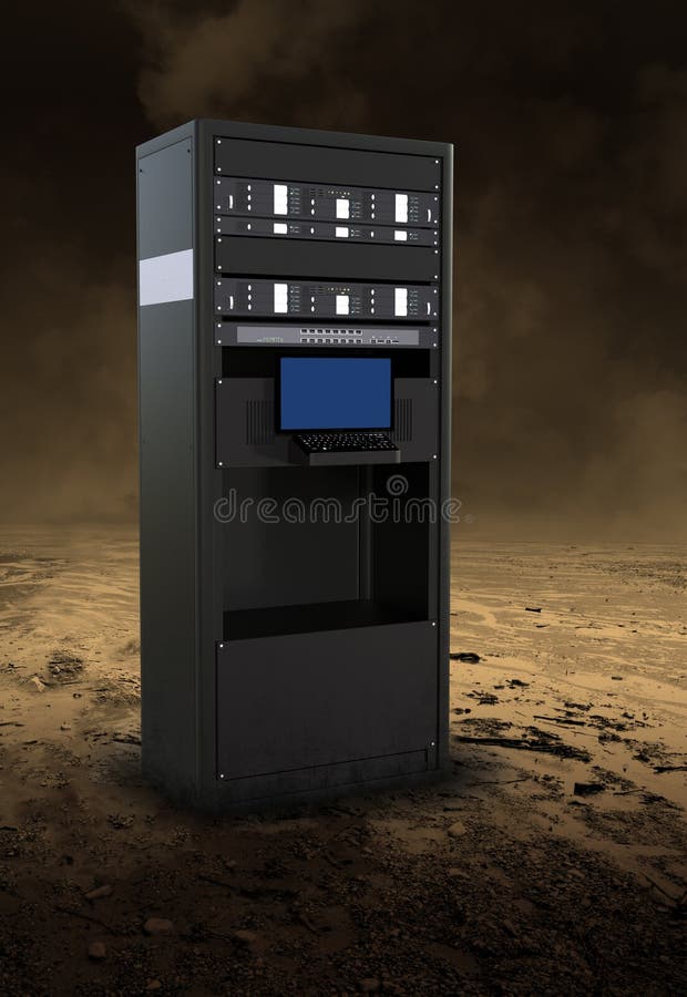Computer Data Server, Technology, Desolate Desert Stock Photo - Image ...