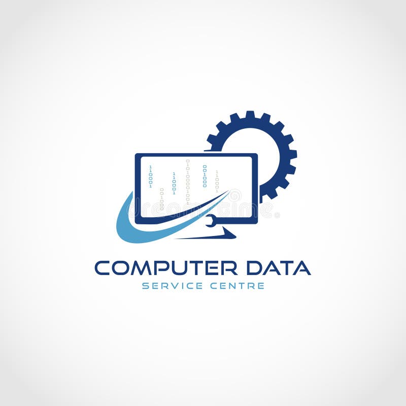 Computer Data Service Logo Design Stock Illustration - Illustration of ...