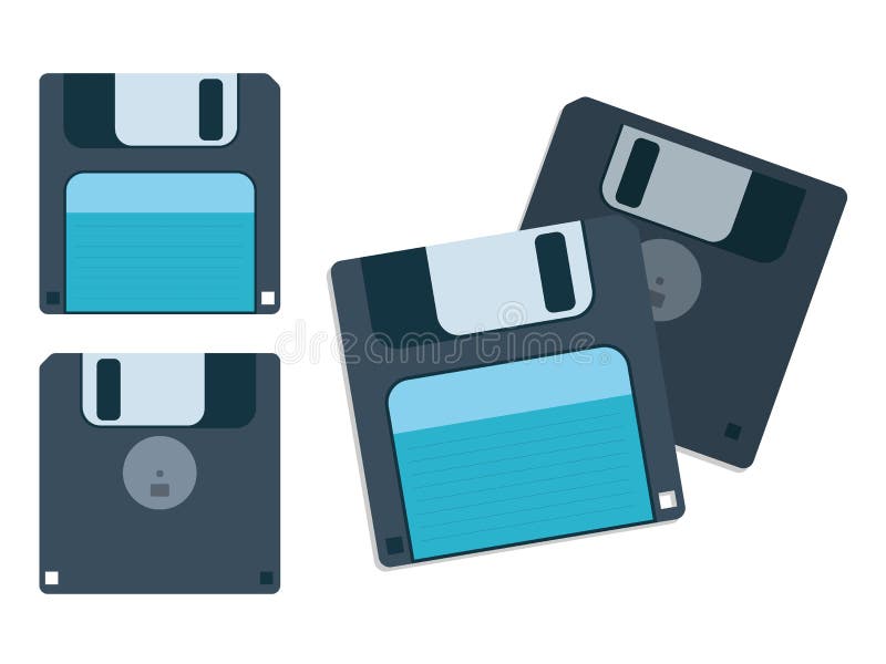 Computer Data Storage Floppy Disc or Disk Vector Cartoon Graphic ...