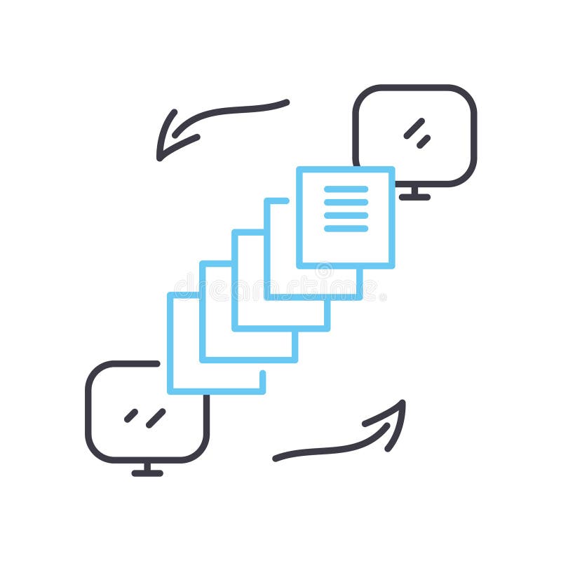Computer Data Transfer Line Icon Outline Symbol Vector Illustration