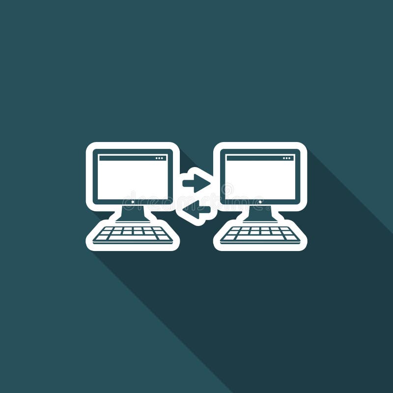 Computer Data Transfer - Minimal Flat Icon Stock Vector - Illustration ...