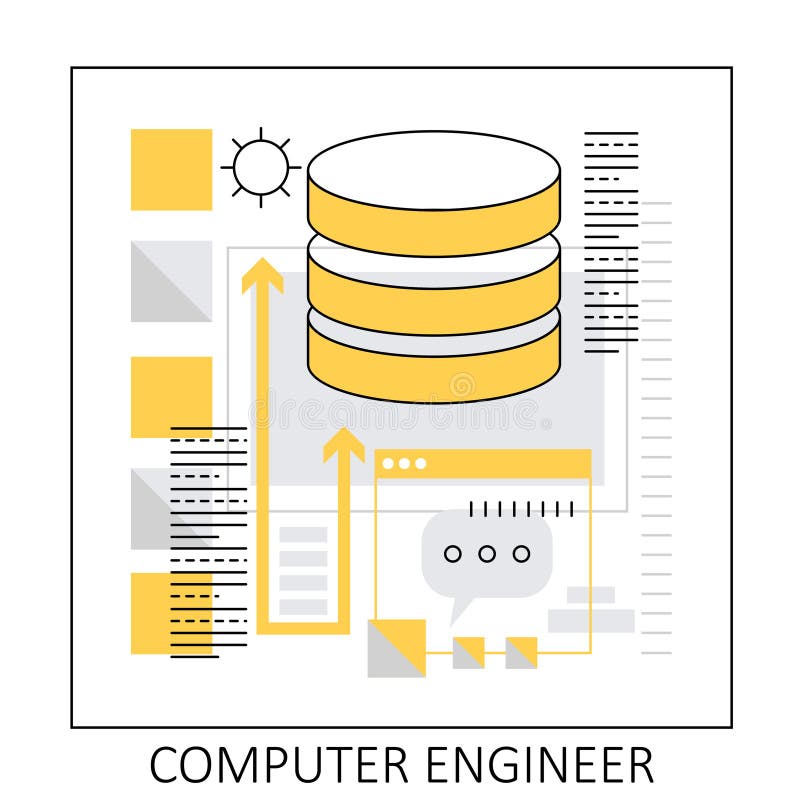 Database Engineer stock illustration. Illustration of technology - 55133074