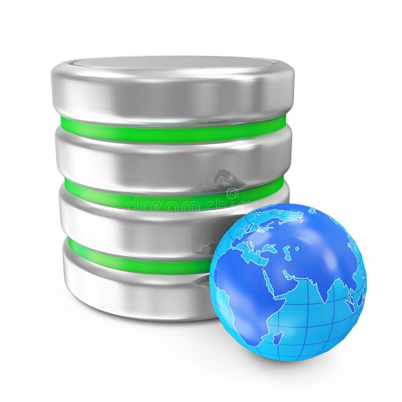 Computer Database Symbol with Folder Stock Illustration - Illustration ...